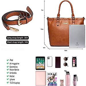 Wrangler Oversized Concealed Carry Crossbody Tote with Adjustable Shoulder Strap and Zippers