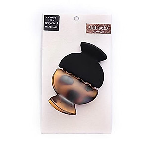 Kitsch Recycled Plastic Hair Clips for Women - Small Claw Clips, Mini Clips for Thin Hair, Tiny Jaw Clips | Tortoise & Black, 2 Pcs