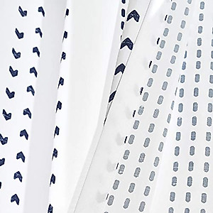 Lush Decor Hygge Stripe Window Curtain Panel Pair, 95" Long x 52" Wide, Navy & White