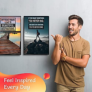 Inspirational Motivational Posters - Positive Affirmations, Uplifting Quotes, Wall Art Decor for Office, Home, Gym - Set of 6 11x17" Motivational Posters for Office Decor Inspirational Quotes Wall Art