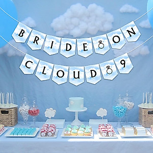 Sursurprise Bride on Cloud 9 Banner, On Cloud Nine Bridal Shower Decorations, The Bride is on Cloud 9 Bachelorette Engagement Wedding Party Supplies