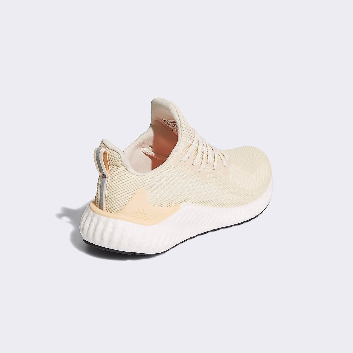 adidas Women's Alphaboost Running Shoe, Ecru Tint/Silver Metallic/Glow Orange, 7 M US