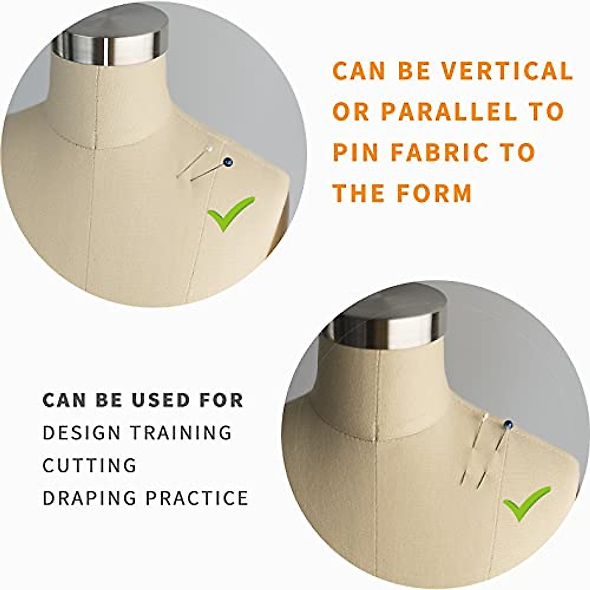 lavandeform Half Scale Dress Form Pro Size 8 detailed mini version of mannequin（Not Adult Full Size Fully Pinable Dressmaker Dummy.1/2 Female Mannequin for Pattern Making (Beige, 8)