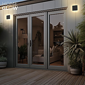 HOMEGLOW Edge LED Wall Light, Outdoor or Indoor Use. Black Modern Wall Sconce. Waterproof IP65. Warm White 3000k. AC 12W Hardwired. Durable Aluminum.