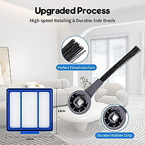 BSRTOP Vacuum Mop Replacement Pads Kit: 10pcs Replacement Parts Side Brushes Filters & Cleaning Mop Pads for Shark RV2001WD AV2001WD Robot