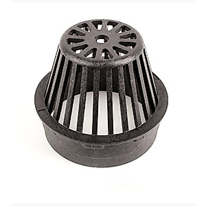 Premium USA Made 6" Inch Outdoor Round Atrium Drain Grate Cover - Fits All 6" Inch Sewer & Drain Pipe/Fittings, Also Fits Triple Wall Pipe & Corrugated Landscape Pipe 6" (Black)