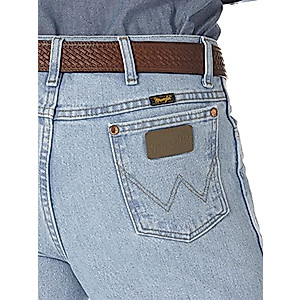 Wrangler Men's Cowboy Cut Slim Fit Jean, Gold Buckle Bleach, 32W x 34L