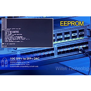 Wiitek 10G SFP+ DAC Cable 1M, 10Gbase-CU SFP+ Direct Attach Cable, SFP Patch Cable Compatible for Cisco SFP-H10GB-CU1M, Meraki, Ubiquiti uacc-dac-sfp10-1m, Mikrotik, Netgear and More