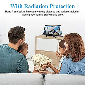 12" Curve Screen Magnifier –3D HD Mobile Phone Magnifier Projector Screen for Movies, Videos, and Gaming–Foldable Phone Stand with Screen Amplifier–Supports All Smartphones (Black)