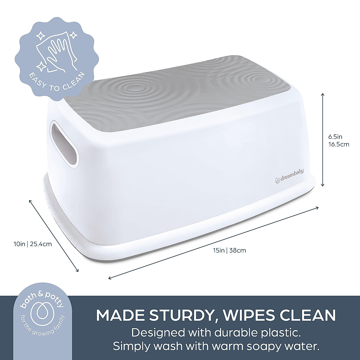 Dreambaby Step Stool Aqua Dots, Toddler Potty Training Aid with Non Slip Base - Model L672