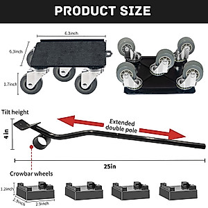 2022 Upgraded Larger Size Furniture Dolly, Moving Furniture Dolly with Casters, Furniture Lifter, Heavy Furniture Roller Mover Tool, 1300 Lbs Load Capacity Safe Dolly for Sofa Refrigerator