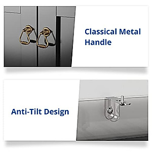 Cozy Castle Black Storage Cabinet, Free Standing Buffet Cabinet with Storage, Accent Cabinet with Doors and Shelves, Sideboard for Kitchen, Entryway or Hallway