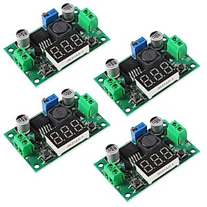 4pcs LM2596 Adjustable DC-DC Step Down Buck Power Convert Module 4.0-40V Input to 1.25-37V Output with LED Voltmeter Display