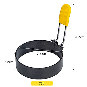 Egg Rings Egg Molds for Frying Egg Circles for Frying Eggs Round Egg Cooker Ring Stainless Steel Egg Shaper Cooking Tool for Frying Egg Sandwich Mold (4)
