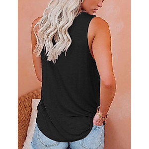 Bliwov Womens Fashion Tank Tops Crewneck Loose Fit Basic y2k Going Out Clothes Casual Summer Sleeveless Shirts for Women 2024 Black