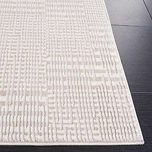 SAFAVIEH Continental Collection Runner Rug - 8' Runner, Ivory & Beige, Contemporary Design, Stain Resistant, Ideal for High Traffic Areas in Hallway, Bathroom & Kitchen (CON102A-28)