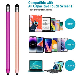 Stylus Pens for Touch Screens, CCIVV 4 Pack Stylus Compatible with iPhone, iPad Pro, Samsung Galaxy, Tablets and All capacitive Touch Screen Devices, 16 Extra Replaceable Tips