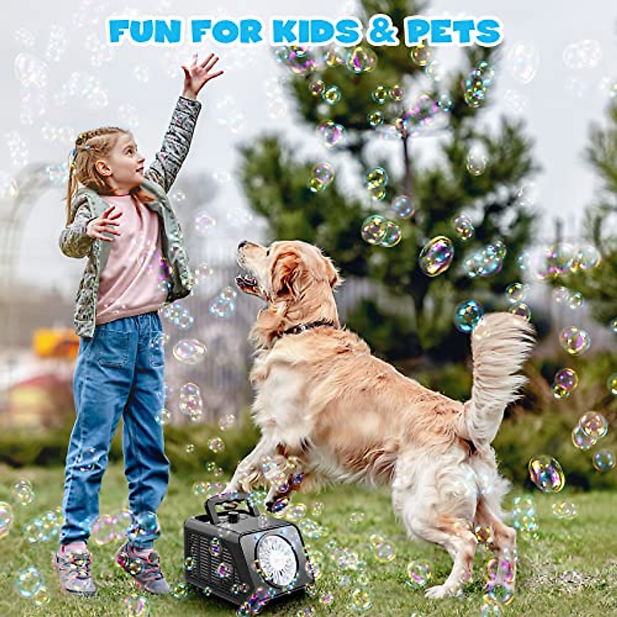 Bloranda Automatic Bubble Machine Upgrade Bubble Blower with 12000+ Bubbles Per Minute Bubble with independently Switched Battery Operated Bubble Toys for Outdoor Toys for Parties, Birthday, Wedding