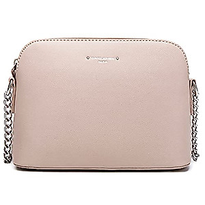 DAVIDJONES Faux Leather Hobo Purse and Wallet set for women Chain Dome Crossbody Small Bag