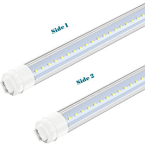 JESLED 360 Degree T8 T10 T12 5ft 36w R17D/HO Base, led Outdoor Tubes for Double Sided Signs 6000K Cool White Clear Cover (4-Pack)