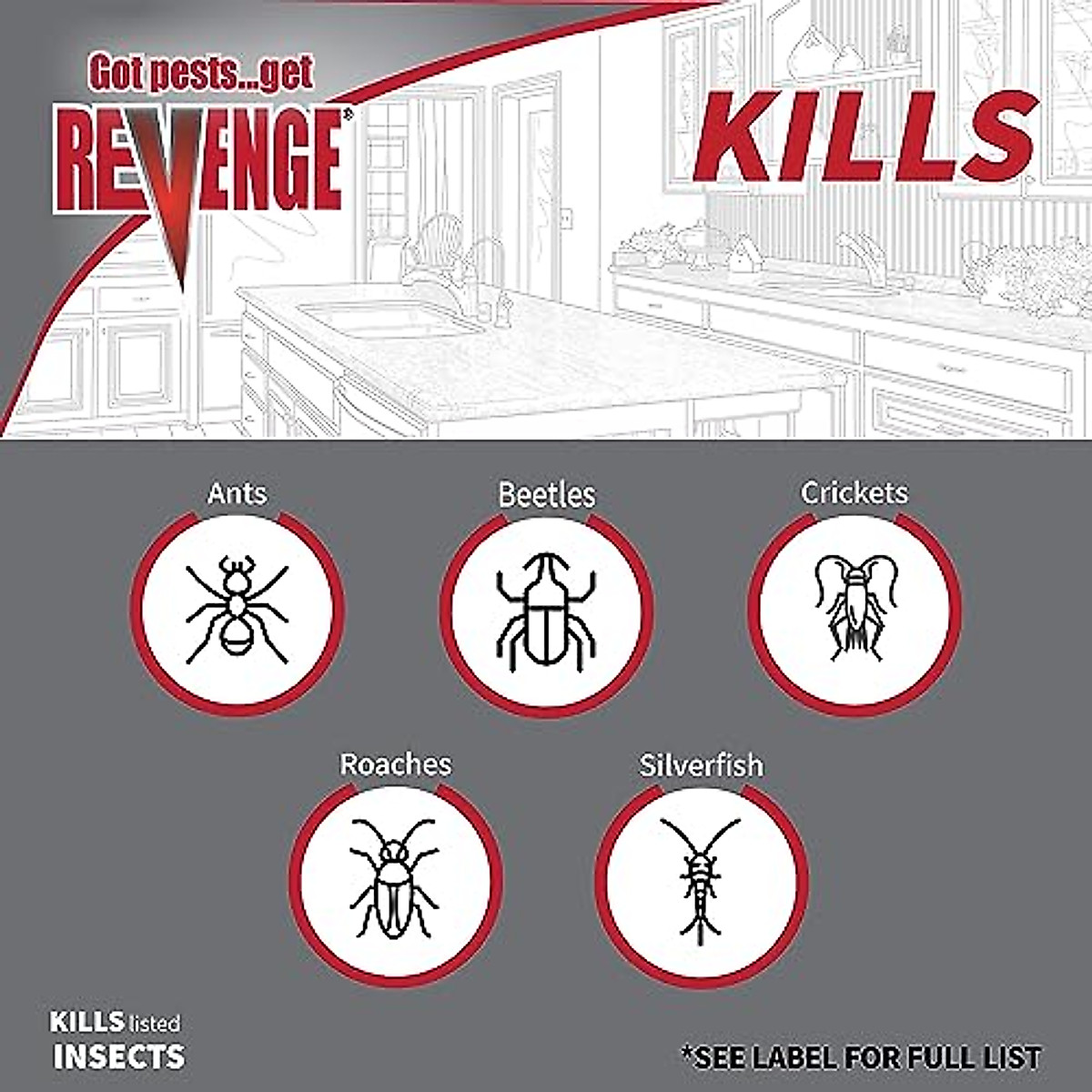Revenge Invisible Roach Bait with Puffer Applicator, Kills Ants, Beetles, Roaches & More, Long Lasting Formula