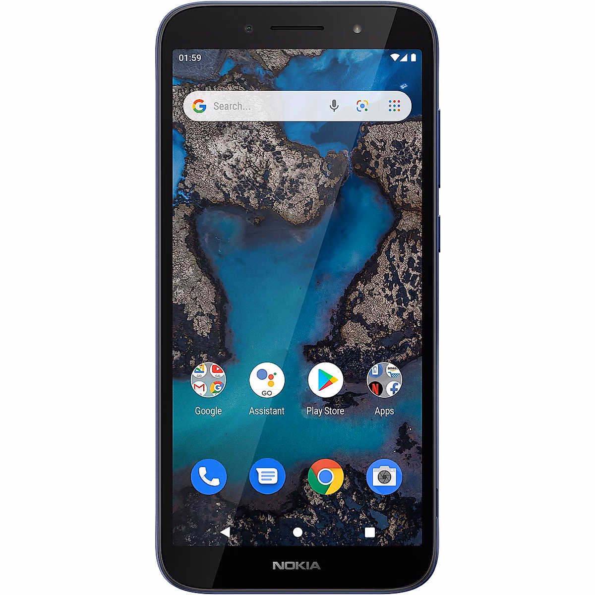 Nokia C1 Plus | Android 10 (Go Edition) | Unlocked Smartphone | 5.45" HD Screen | Face Unlock | LTE | 1/32GB | International Version | Blue