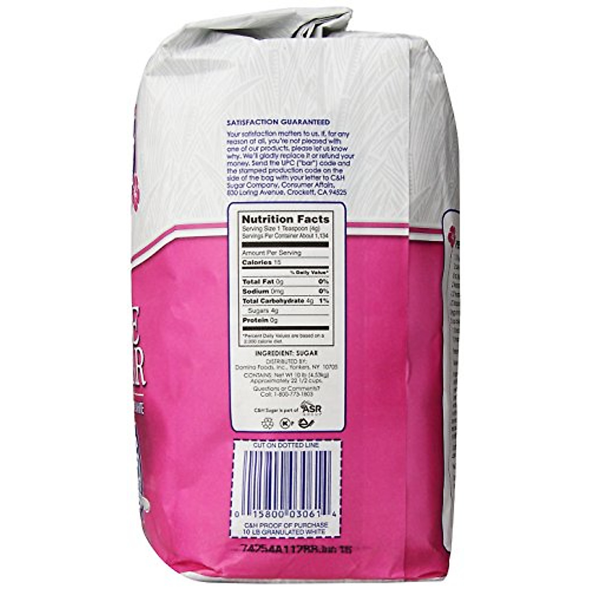 C&H Pure Cane, Granulated White Sugar, 10 lb