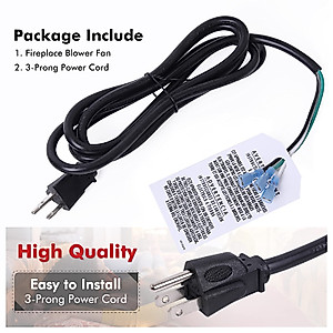 Hiorucet FK12 Fireplace Blower Fan Kit for Majestic, Vermont Castings, Monessen, Temco, Rotom HB-RB12, GFK4, FK12, FK24 Replacement Fireplace Blower Fan. Ball Bearing, Quiet, High Air Flow.