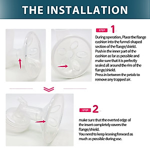 Begical Flange Cushions 19mm Compatible with Spectra/Medela/BabyBuddha 24mm and Ameda 25mm Shields/Flanges Replace Flange Inserts Spectra Breastpump Parts Reduce 24mm to 19mm 2pc Clear