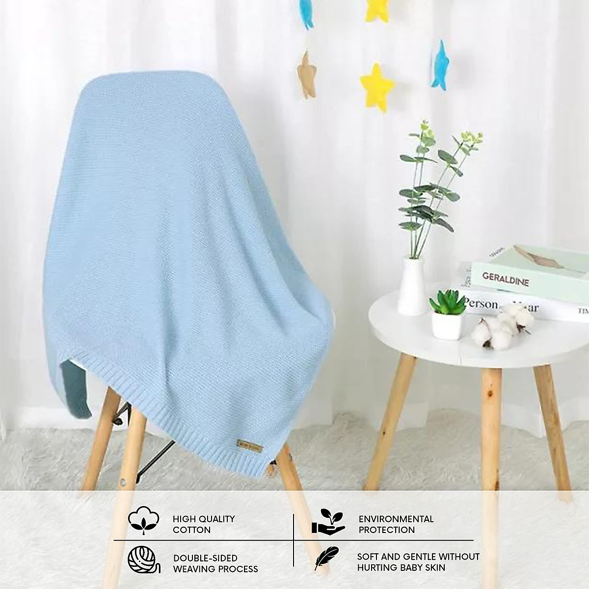 Personalized Knit Blanket Boys and Girls Embroidered Baby's with Our Luxuriously Soft and Warm Throw Super Soft Comfort and Breathable Knit Baby Blanket for Crib, Stroller, Car - 32 X 42 Inch – Grey