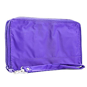 Big Skinny Women's Panther Clutch Slim Wallet, Holds Up to 40 Cards, Purple