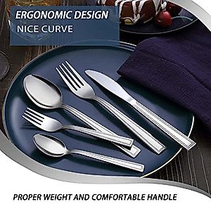 Silverware Set, Hunnycook 60-piece Silverware Set for 12, Stainless Steel Flatware Set, Include Fork Knife Spoon Set, Mirror Polished, Dishwasher Safe, Cutlery Set for Home Kitchen Restaurant