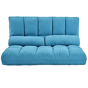 ZHYHSM-111 Sofa Bed Double Chaise Lounge Sofa Floor Couch Living Room Furniture Adjustable Sofa with Two Pillows
