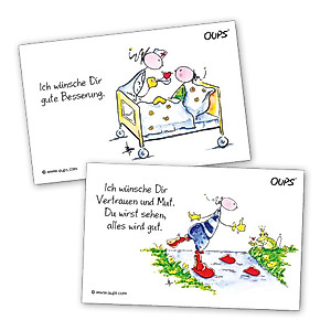Oups Kärtchenbox - Ich wünsche Dir ...: 24 Kärtchen mit "Ich wünsche Dir"-Sprüchen und herzerfrischenden Illustrationen
