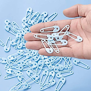 Mini Plastic Safety Pin Girl Baby Shower Table Decor 72Pcs Pins Baby Shower Favor Charms(36 Pink + 36 Blue)