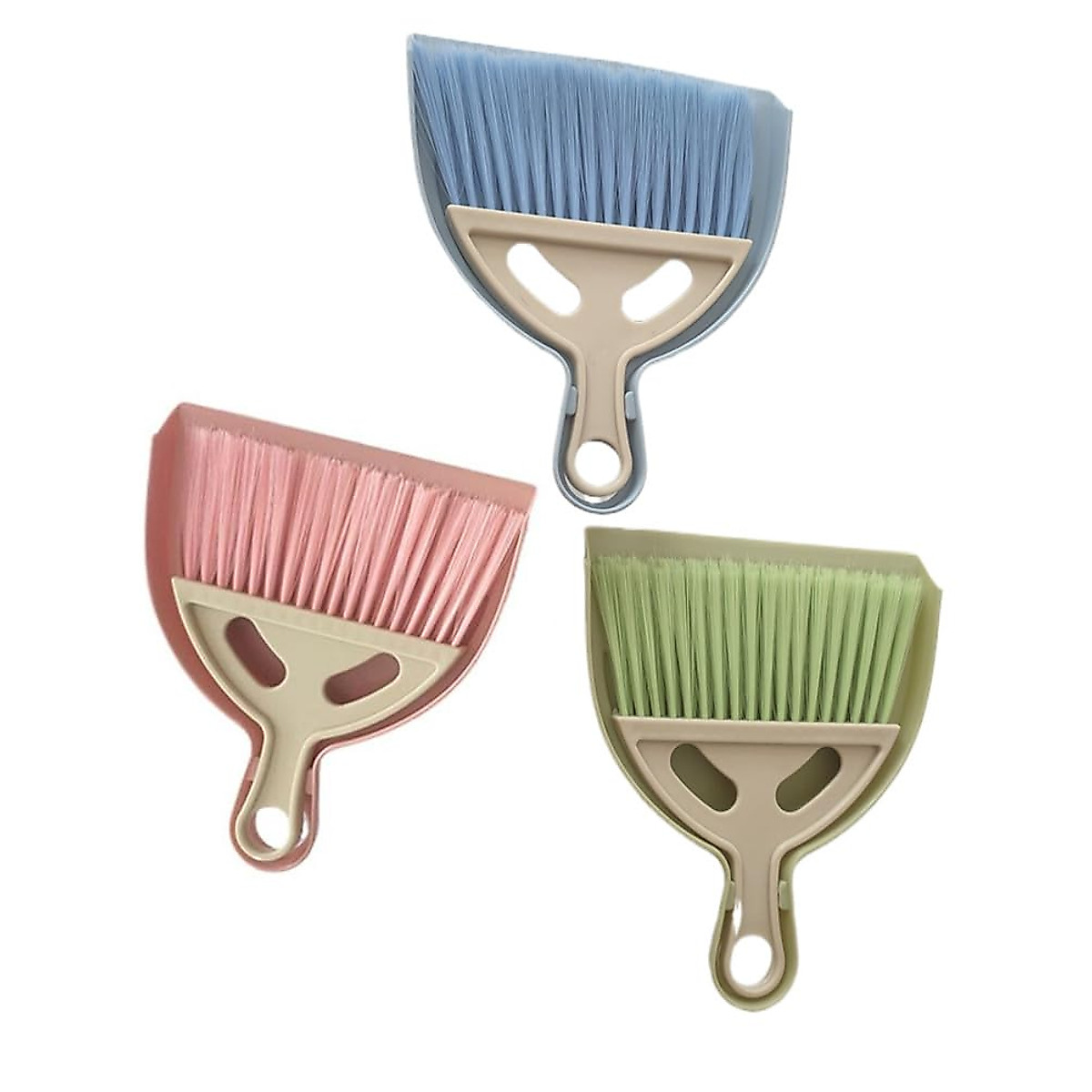3 Pack Mini Broom and Dustpan Set with Handle, Hangable Small Hand Dustpan and Brush Cleaning Tool Set for Table Desk Keyboard Countertop Cars Sofa