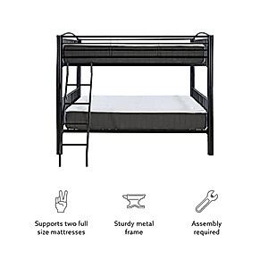 Powell Heavy Metal Bunk Bed, Full-Over-Full, Black