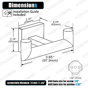 KOKOSIRI Robe Hooks Bathroom Double Towel Coat Hook for Bath Kitchen Hardware Wall Mounted, 2 Pack Oil Rubbed Bronze Stainless Steel B1015ORB-P2