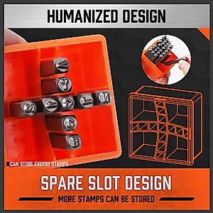 HORUSDY 37-Piece Number and Letter Stamp Set 1/8 (3mm) (A-Z & 0-9 + Love) Punch Perfect for Imprinting Metal Stamping kit, Plastic, Wood, Leather.