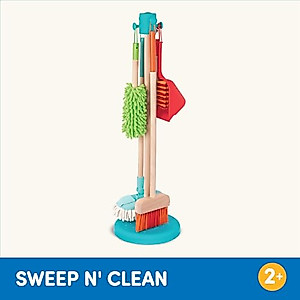 Battat- Kids Cleaning Set – Cleaning Toys For Toddlers, Children – Pretend Play Kit- Broom, Mop, Brush, Dustpan, Duster- Sweep n' Clean- 2 Years +