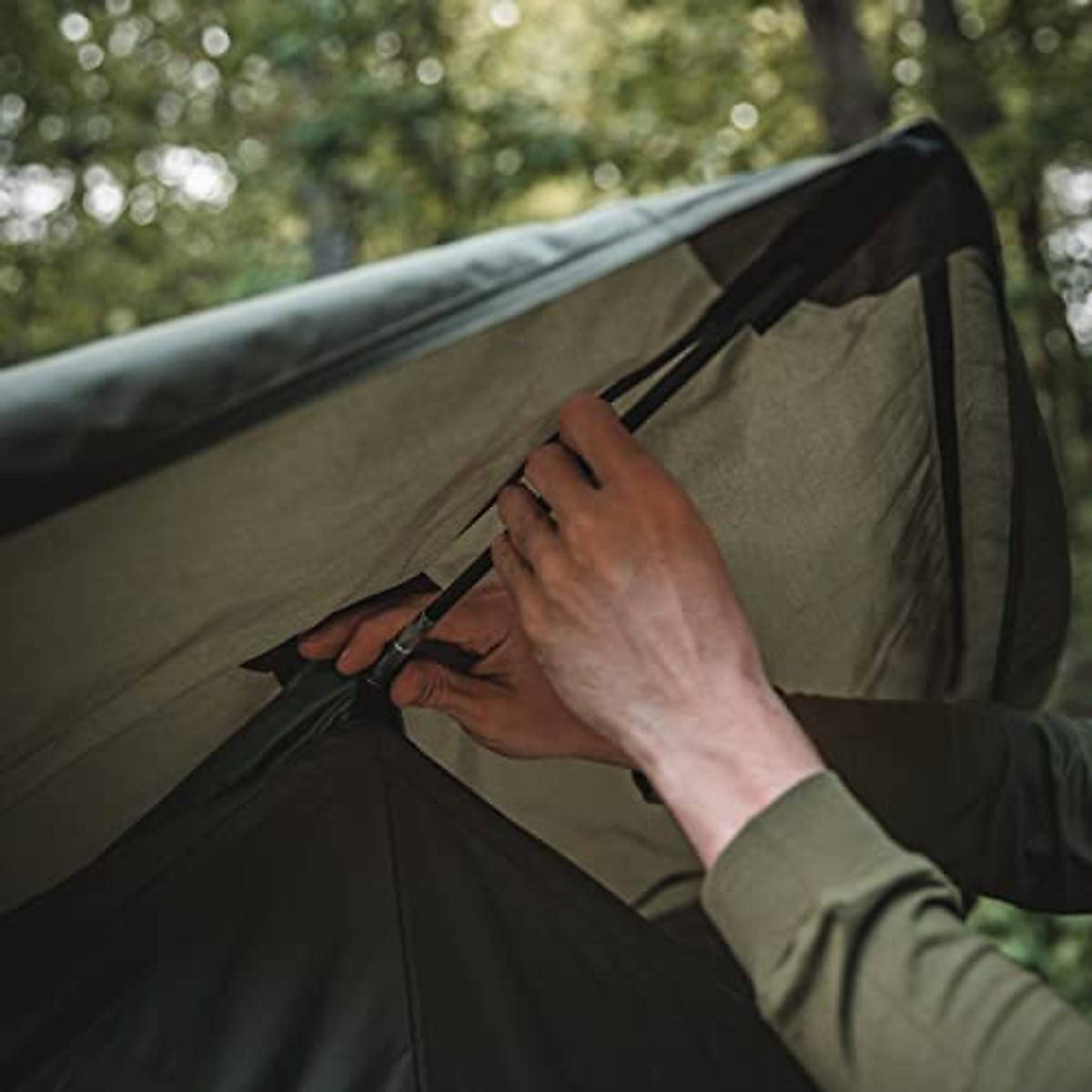 Gazelle Tents™ T4 Hub Tent, Easy 90 Second Set-Up, Waterproof, UV Resistant, Removable Floor, Ample Storage Options, 4-Person, Alpine Green, 78" x 94" x 94", GT400GR