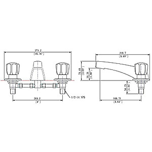 Laguna Brass 3340ACP Mobile Home Two Handle Non-Metallic Adjustable Garden Tub Filler, Chrome Finish