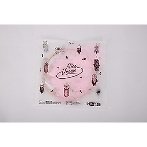 Nice Dream Pink Dream Catchers, Room Nursery Decor for Girls Boys, Handmade Feather Wall Decor with Lights, Home Ornaments Craft Gift for Bedroom