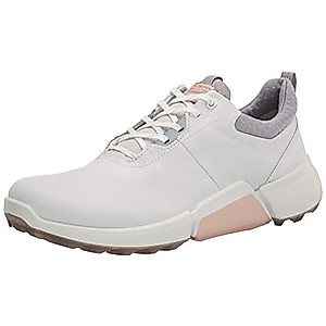 ECCO Women's Biom Hybrid 4 Gore-TEX Waterproof Golf Shoe, White/Silver Grey, 6-6.5