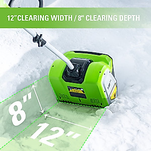 Greenworks 40V (75+ Compatible Tools) 12” Cordless Snow Shovel, 4.0Ah Battery and Charger Included