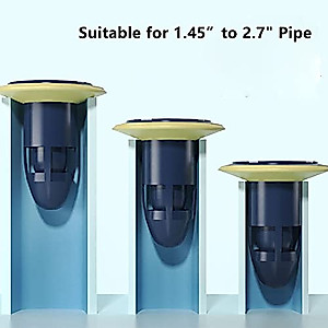 Shower Floor Drain Backflow Preventer Valve Sewer Core Drainage Insert Drain Plug Hair Catcher Gas Sealer Floor Strainer Trap Seal (Black-2Pack)