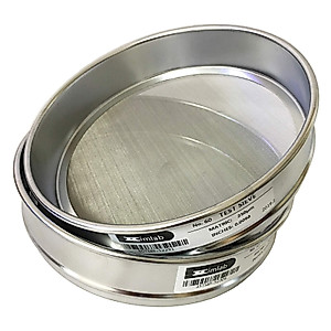 KimLab Economy 8 Pcs Test Sieve with Lid and Pan,#5,#10,#35,#60,#120,#230 Mesh Size,304 Stainless Steel Wire Cloth, 8" Diameter