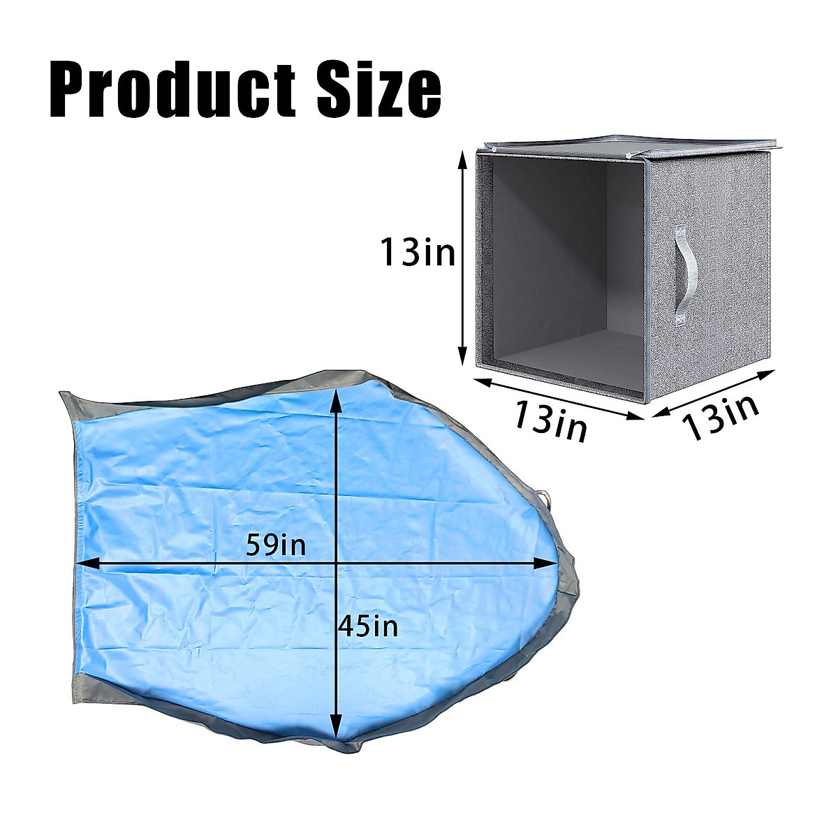 Zxyculture 2 Set Toy Storage Organizer and Play Mat - 13"x13"x13" Stackable and Foldable Cube Toy Organizers and Storage Bins for Boys and Girls (Warm Grayish Beige)