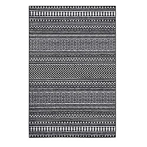 RUGSREAL Machine Washable Bohemian Area Rug Moroccan Stain Resistant Rug Geometric Non-Slip Area Rug for Living Room Bedroom Home Office, 5' x 7'