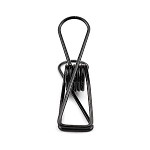 RILOMBAO 7 PCS Stainless Steel Large Black Clothespin High Elasticity Strength Clothes Pins Heavy Duty Multipurpose Metal Wire Chip Clips 2.83 Inch for Snack Bag Food Package Office Home Outdoor Photo
